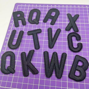 Black English Letters Alphabet Embroidered Iron on Patches for Clothing ...