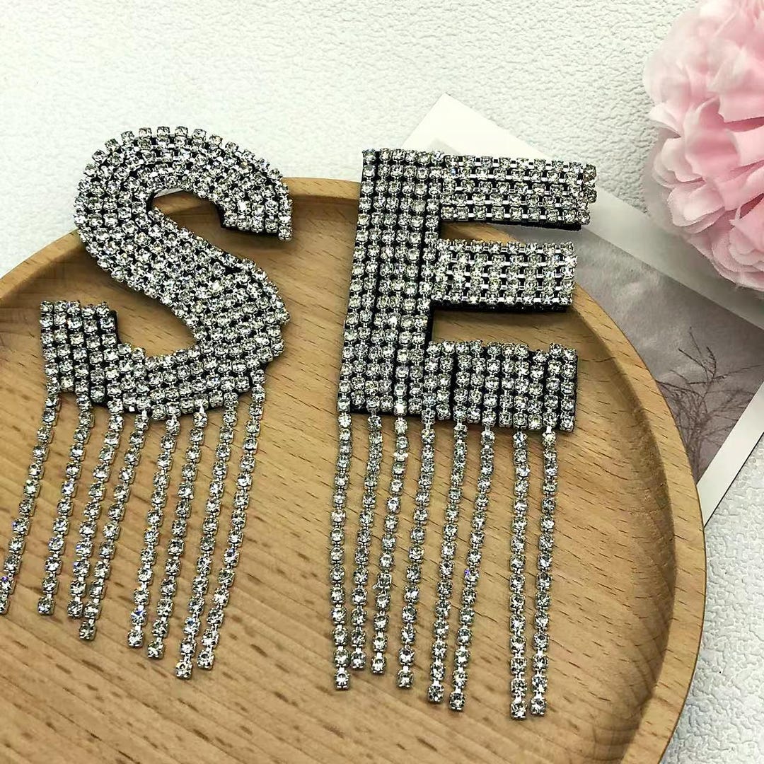 Strass Englisch Alphabet Quaste Brief Sew On Patches für Kleidung ...