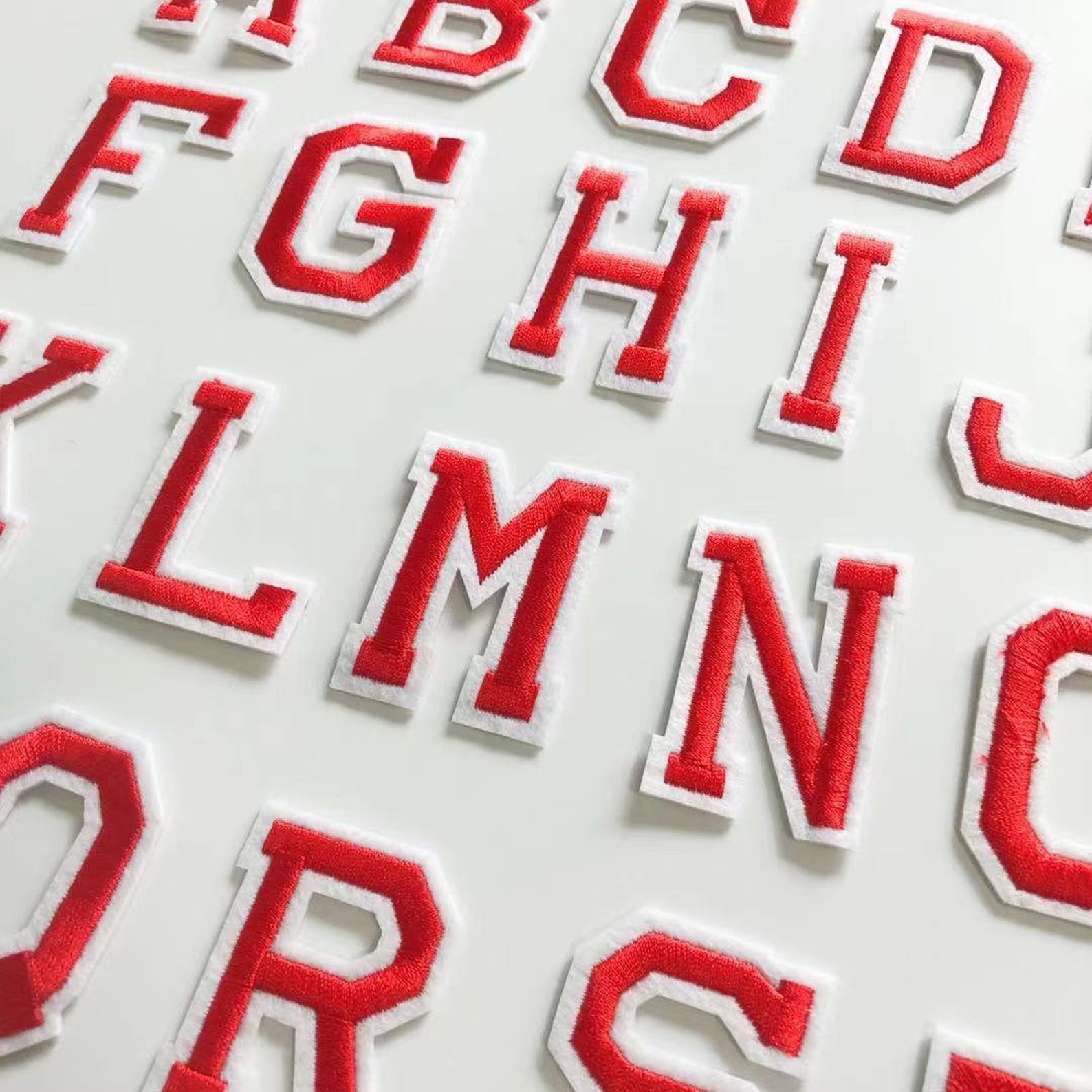 Red Letter Embroidery Patches for Clothing Bags Diy Iron on Sew on ...
