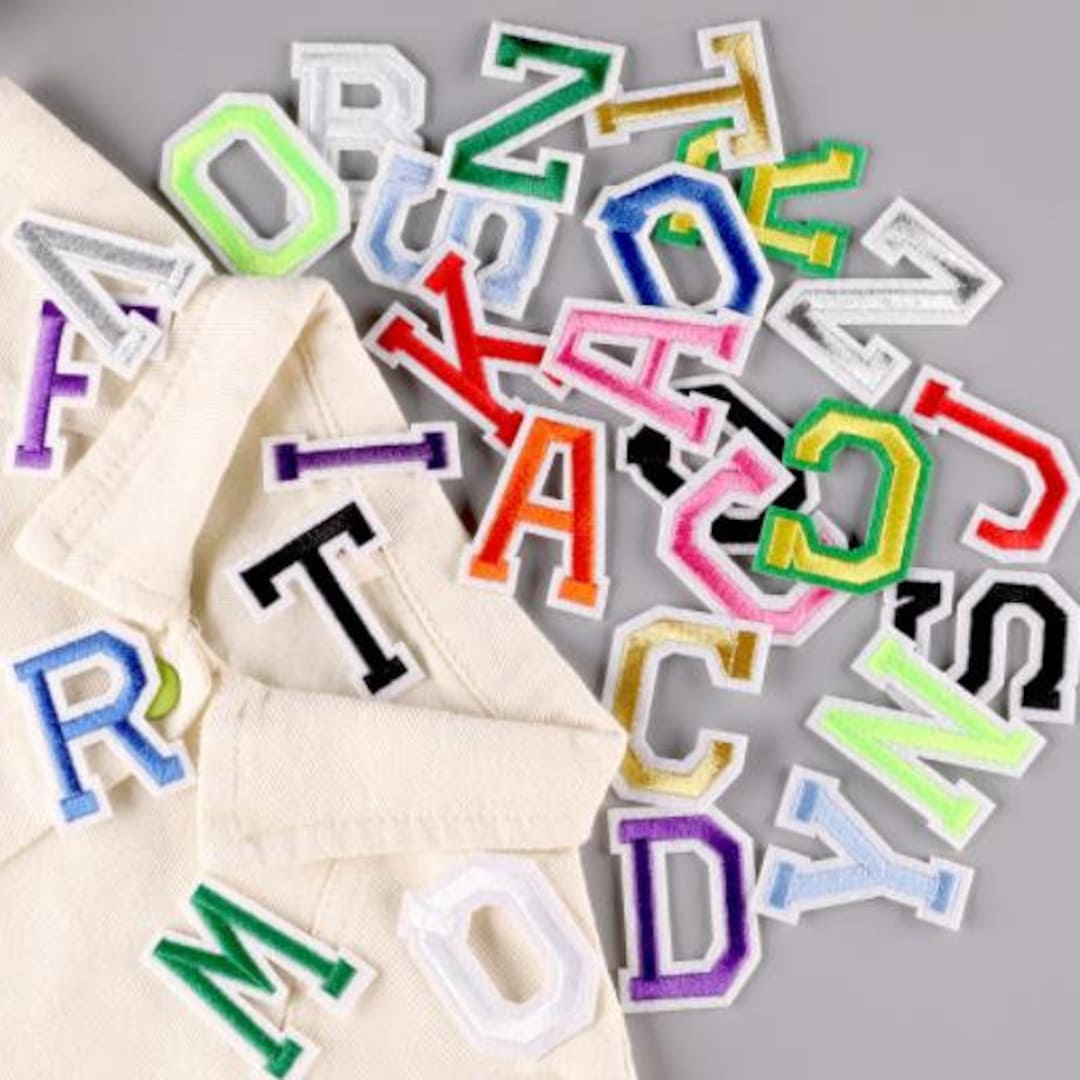 Letter Patch Iron on Sew on Alphabet Embroidery Patches for Clothes ...