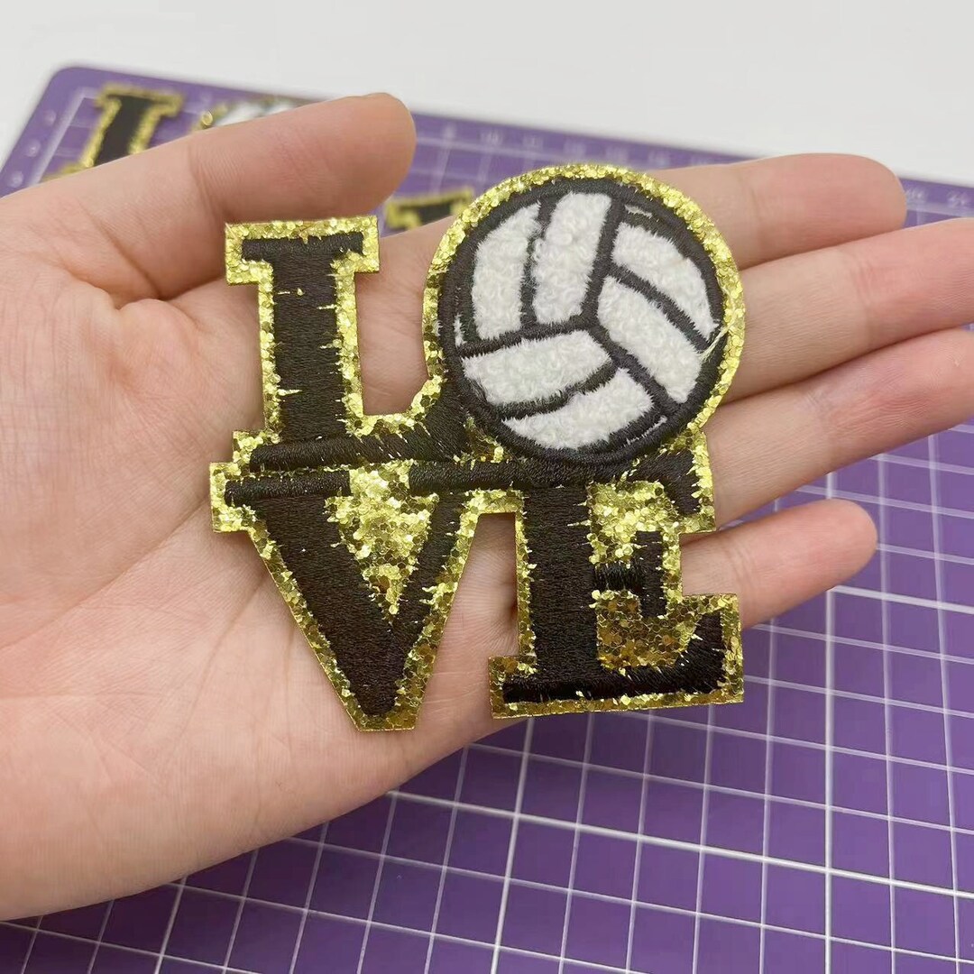 LOVE Volleyball Chenille Embroidered Iron on Patch Applique Diy Badge ...