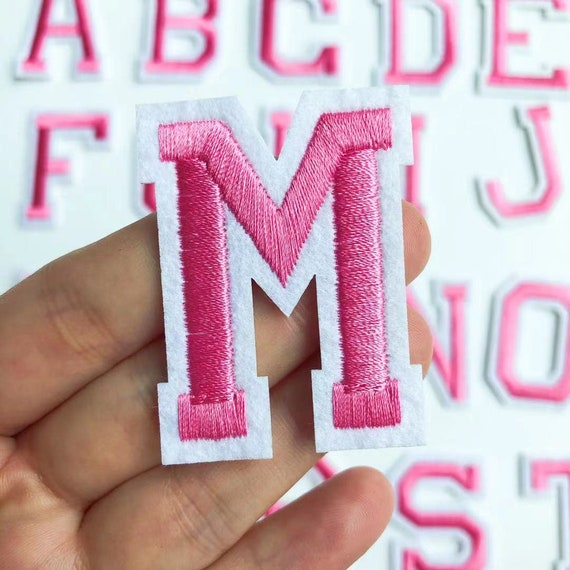 Pink Letters Patch Alphabet Embroidered Applique Iron on Name | Etsy