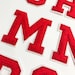 Red English Letters Alphabet Chenille Embroidered Patches for Clothing ...