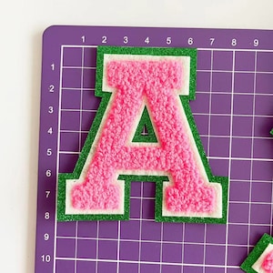 New Pink Letters Chenille Embroidered Iron on Patch Applique Diy Name ...