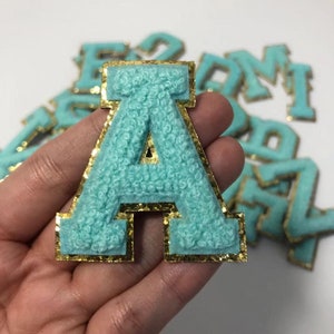 Multicolor Chenille Embroidered Letters Stick on Patch for Clothing Bag ...