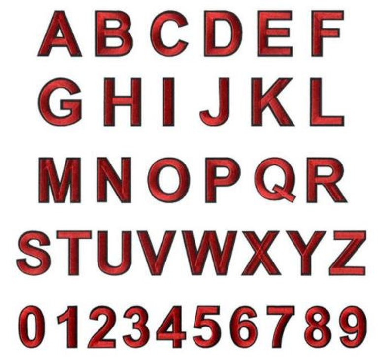 Red Embroidered Letter Patches for Clothing Bags Diy Iron on - Etsy