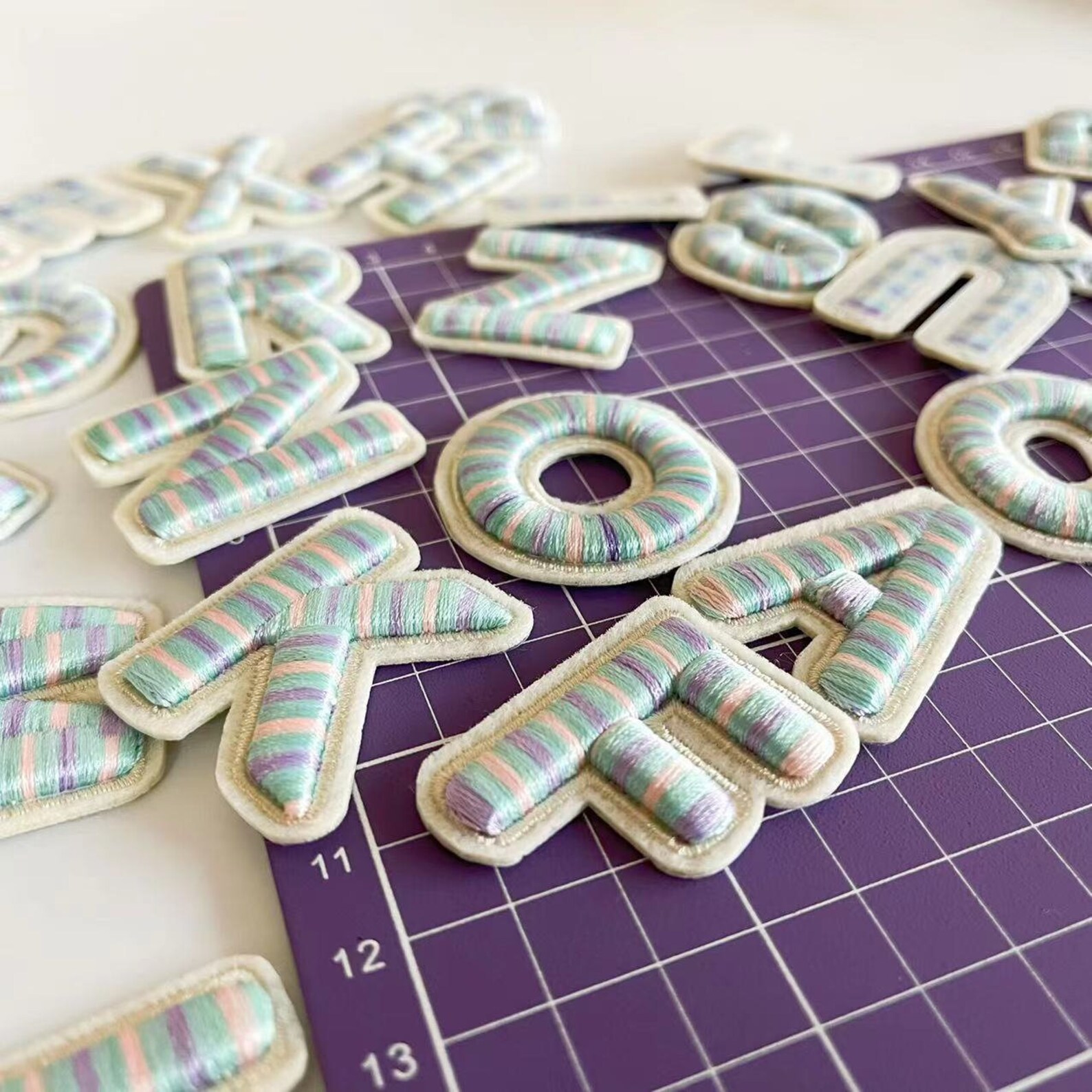 3D Blue Letter Alphabet Embroidery Patches Diy Sew or Iron on Patches ...