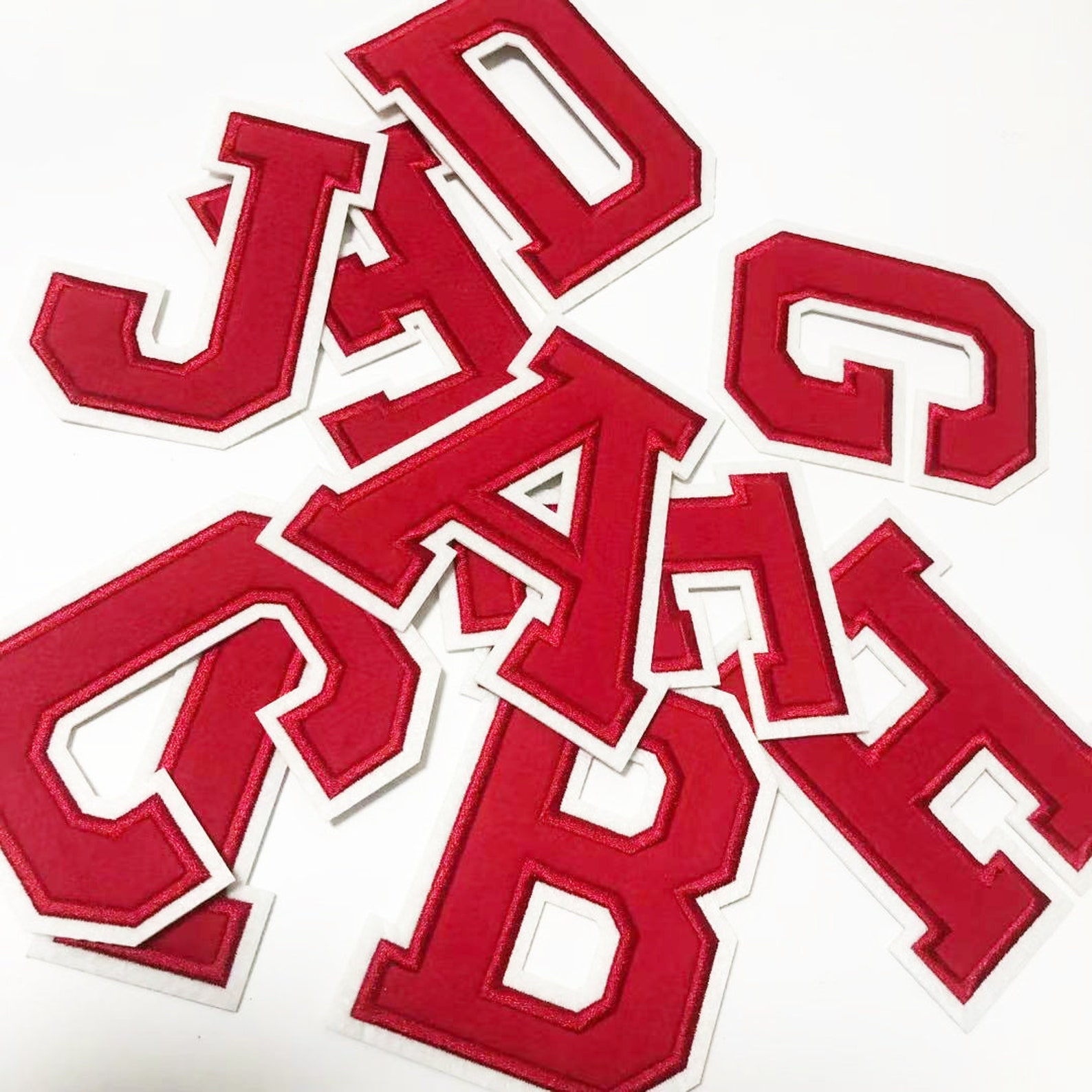Large Red Letters Alphabet Embroidered Iron on Patches for - Etsy