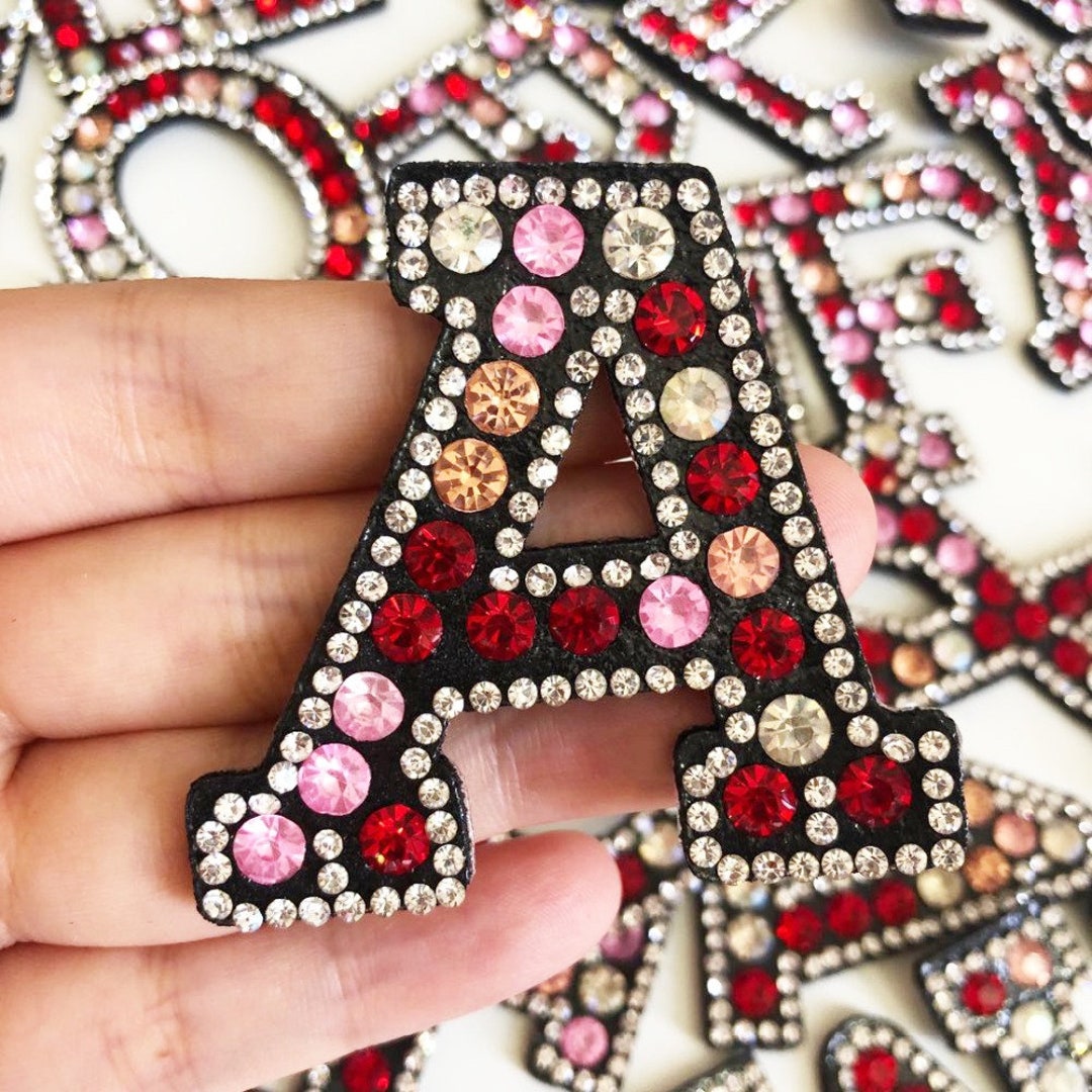 Red English Letters Beaded Patches for Kids Clothes Bags Iron on Lace ...