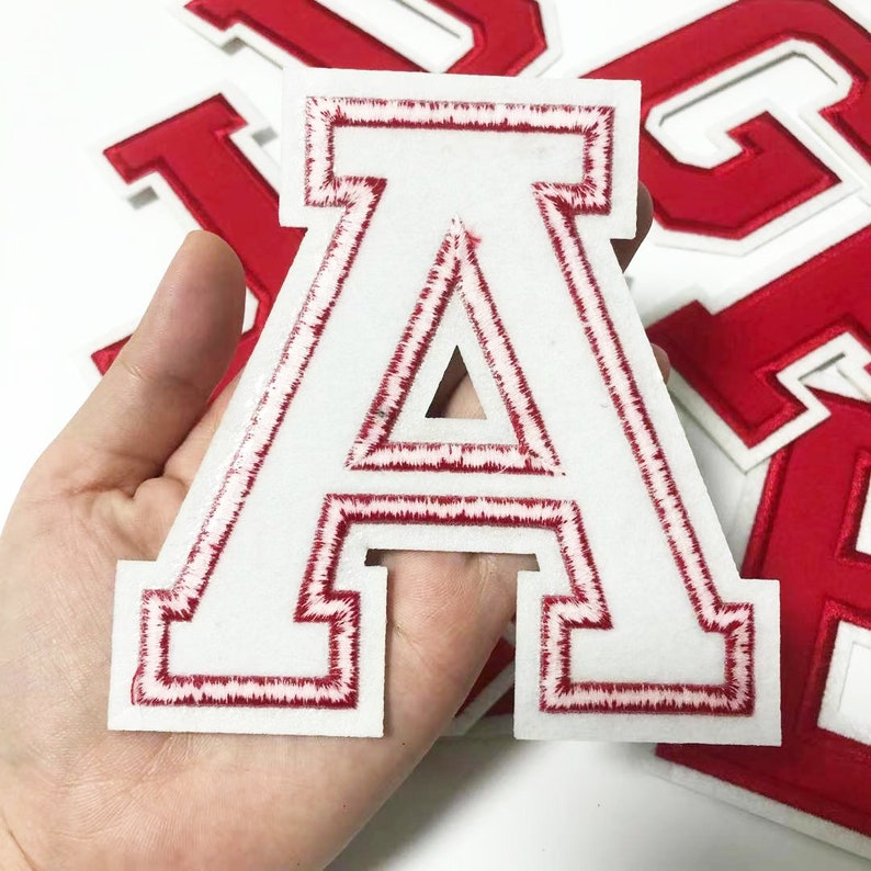 Large Red Letters Alphabet Embroidered Iron on Patches for - Etsy