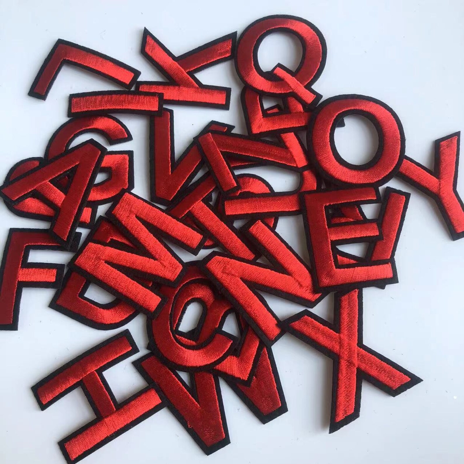 Red Embroidered Letter Patches for Clothing Bags Diy Iron on Alphabet ...