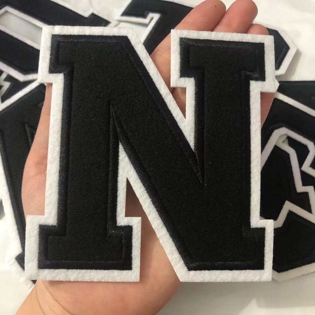 Large Black Letters Alphabet Embroidered Iron on Patches for - Etsy