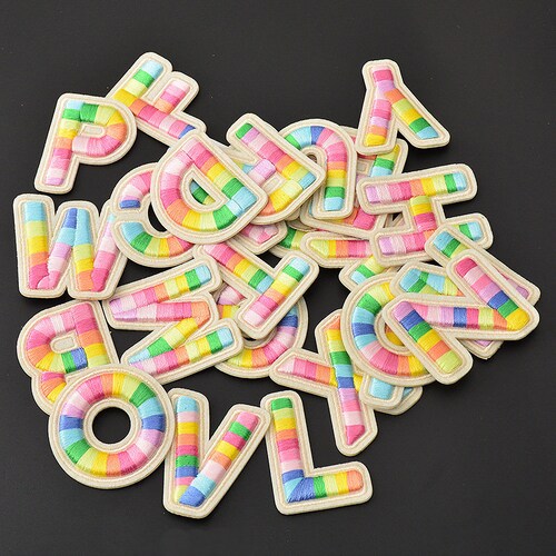 Red Chenille Embroidered Letters Sewn on Applique Patches for - Etsy