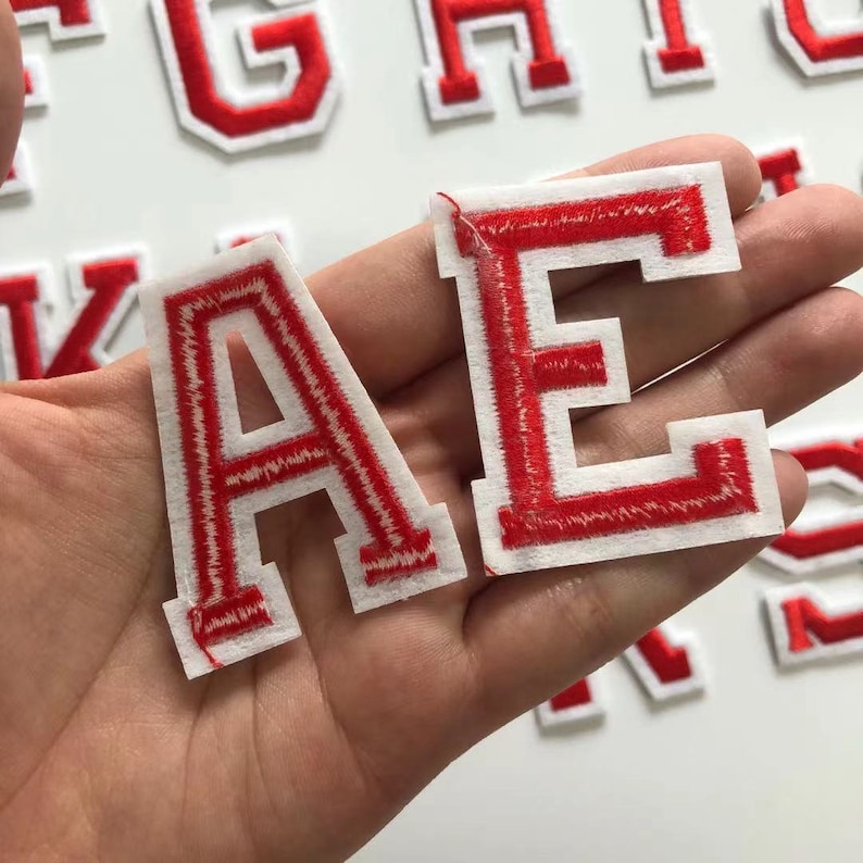 Red Letter Embroidery Patches for Clothes Bags Diy Iron on Sew on ...