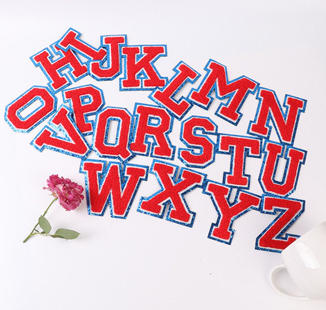 Red Letters Chenille Embroidered Iron on Patch Applique Diy - Etsy