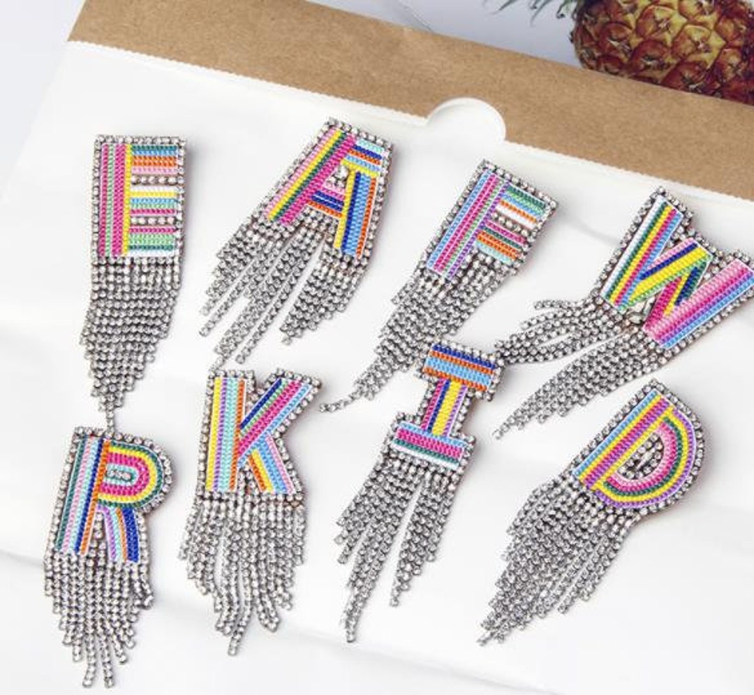 New Color Letters Patch Alphabet Embroidered Crystal Tassel - Etsy