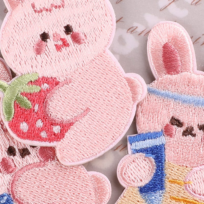 Cartoon Rabbit Embroidered Stick on Patch for Kids Clothing Bag Laptop ...