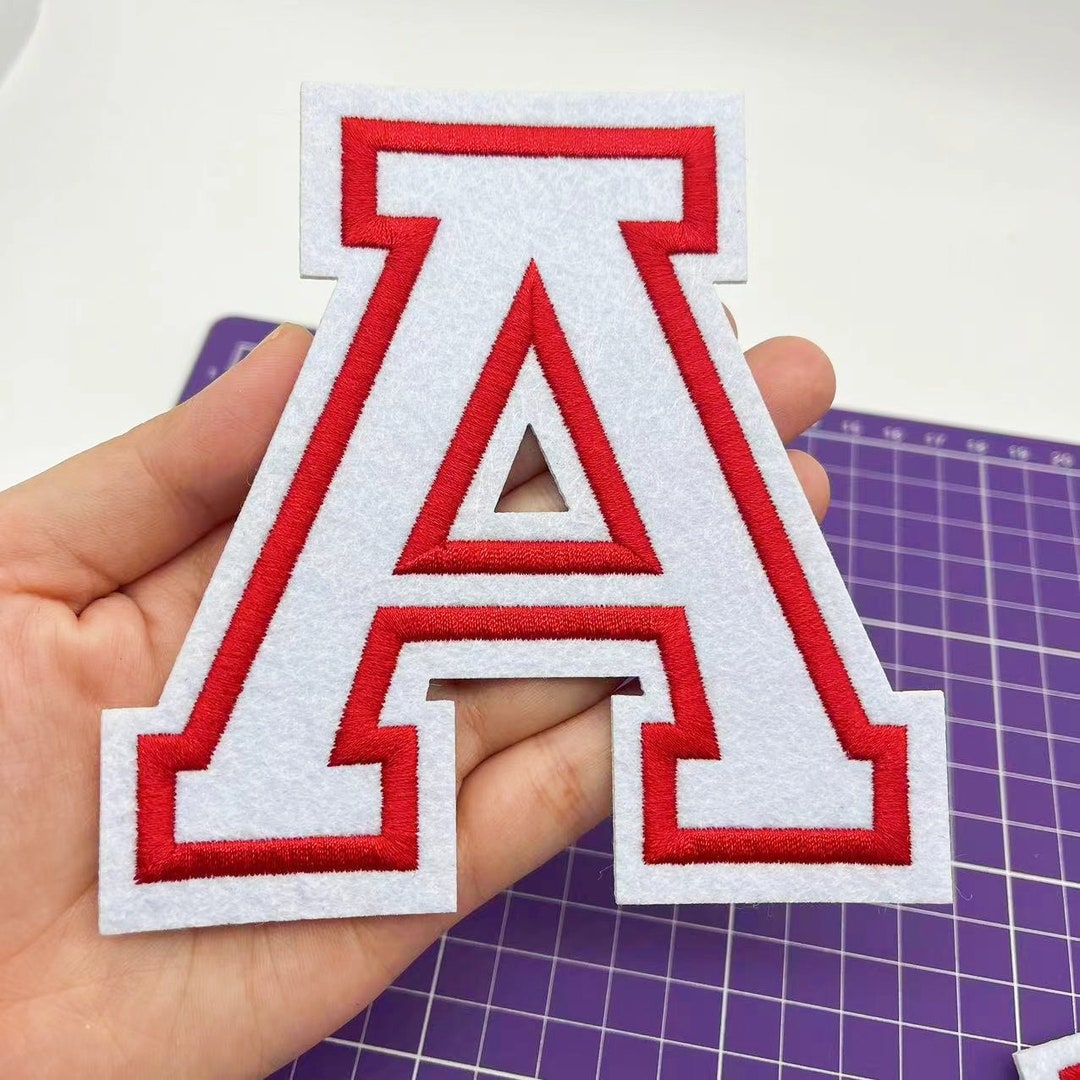 Large White Letters Alphabet Embroidered Iron on Patches for Clothing ...