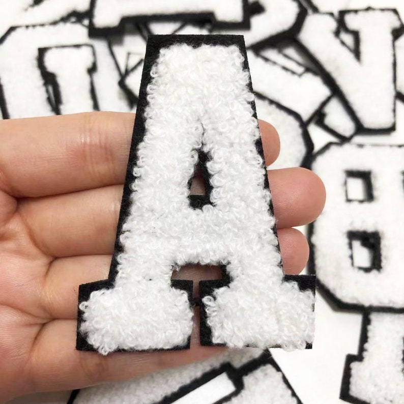 White English Letters Alphabet Chenille Embroidered Patches - Etsy