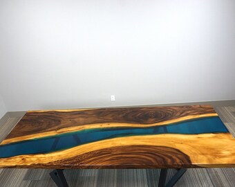 10 Foot Conference Table and Benches Live Edge River Table - Etsy