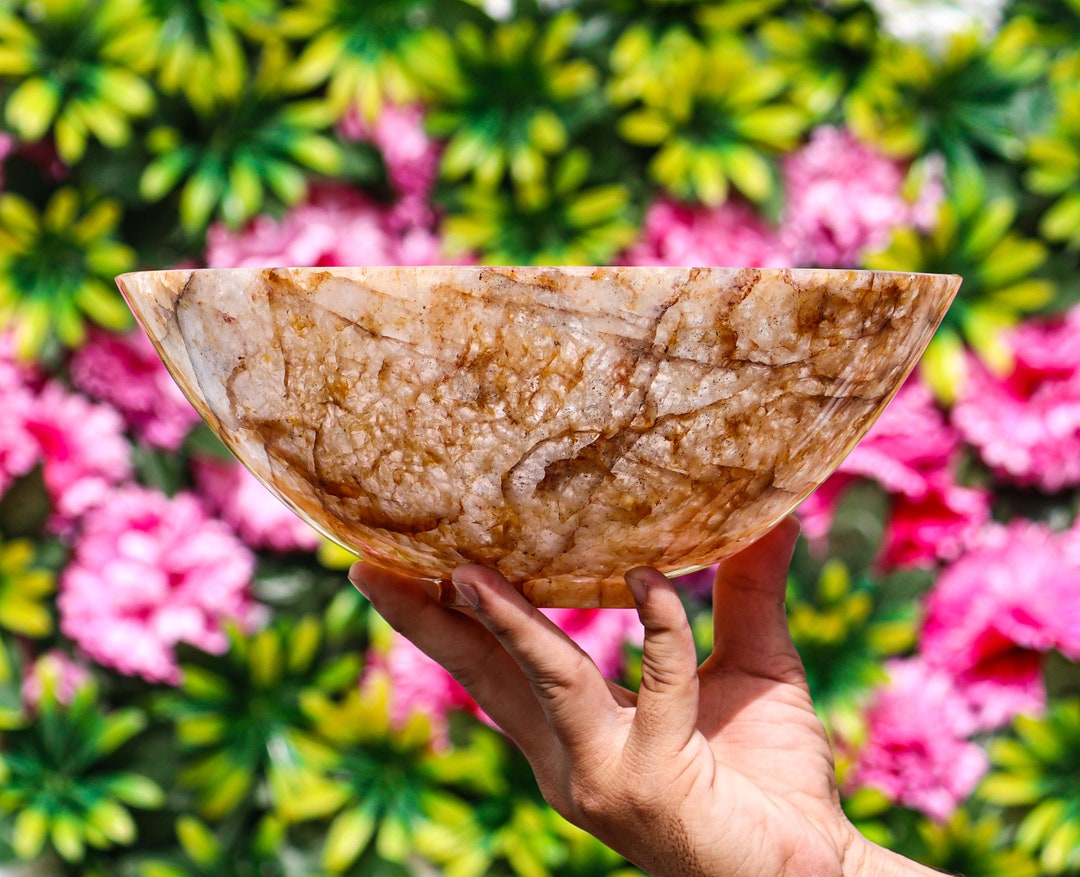 Golden Quartz Bowl 10 Handcrafted Golden Healer Crystal, Metaphysical ...