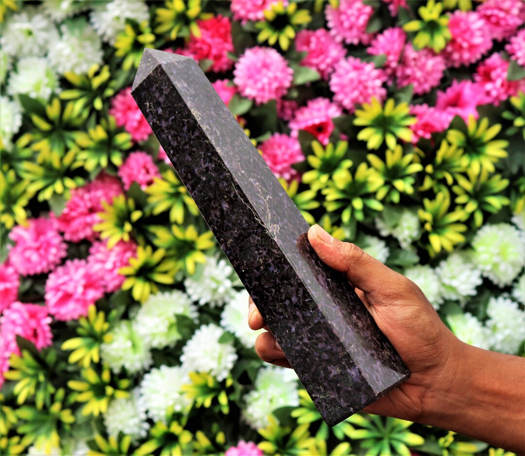 Large 28CM Natural Blue Gabbro Blue Merlinite Minerals Rock Stone Hand ...