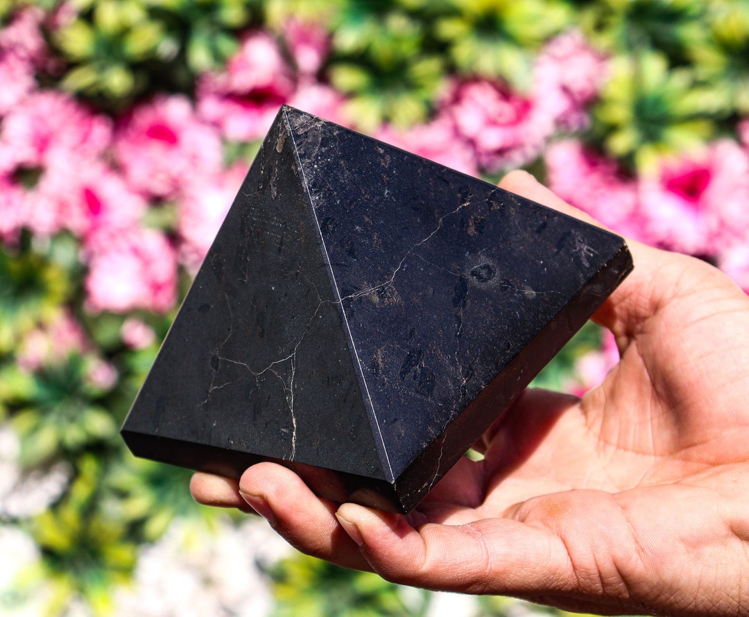 95MM Black Tourmaline Stone Pyramid , Mineral Sample , for Awareness ...