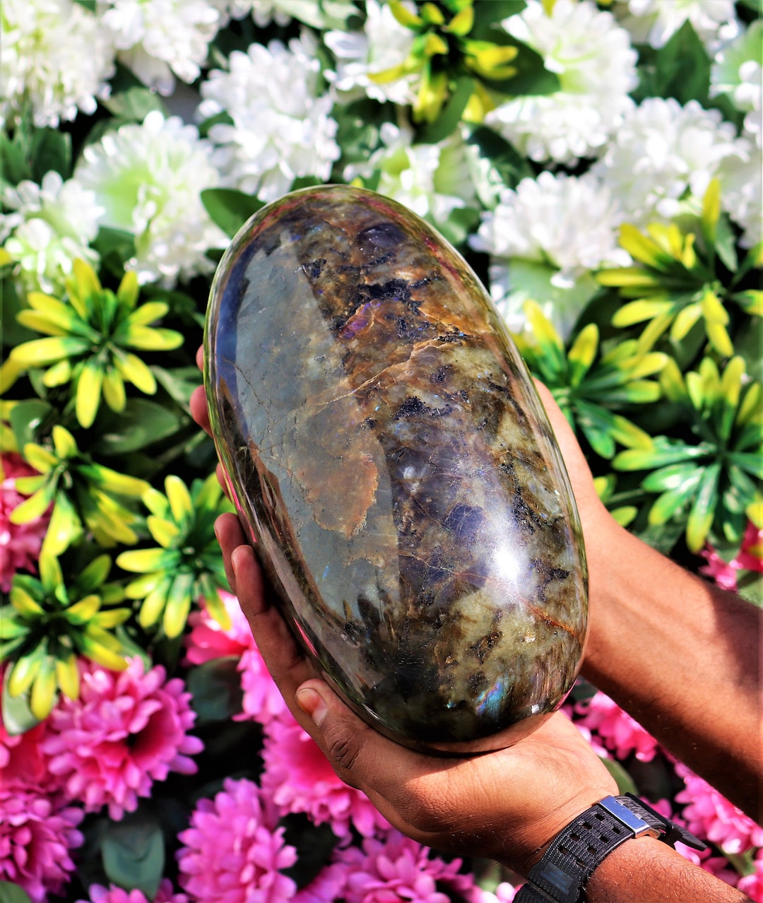 11 Large Natural Green Labradorite Meditation Aura Healing Energy ...