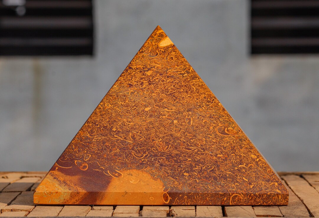 24CM Mariam Jasper Calligraphy Jasper Stone Pyramid , Mineral Specimen ...