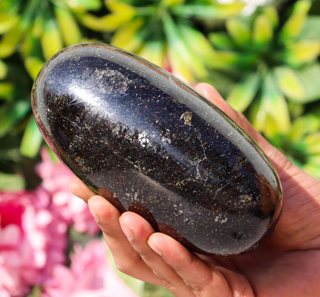 Natural Black Coppernite Energy Stone 14CM Handmade Lingam for Spirit ...