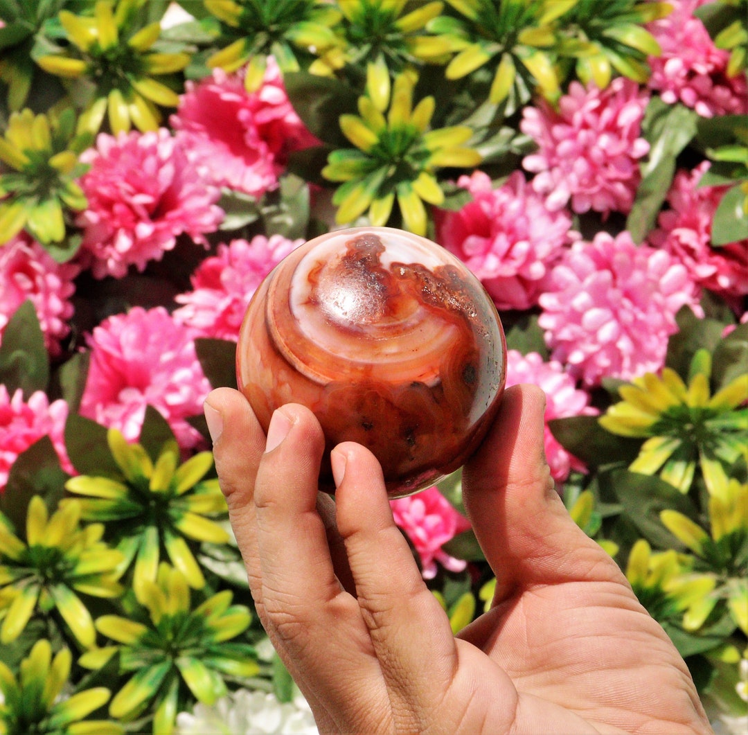 65MM Red Carnelian Mineral Sample , Prophecy Ball , for Enhanced ...