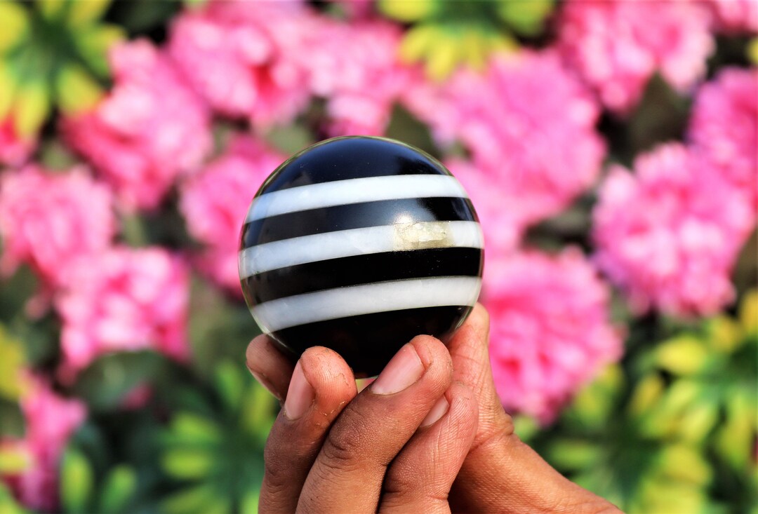 50MM Natural Black Obsidian & White Jade Metaphysical Aura - Etsy