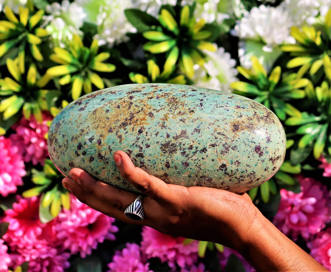 10 Ruby Fuchsite Stone Made Lingam 100gr Tumbled , Mineral Specimen ...