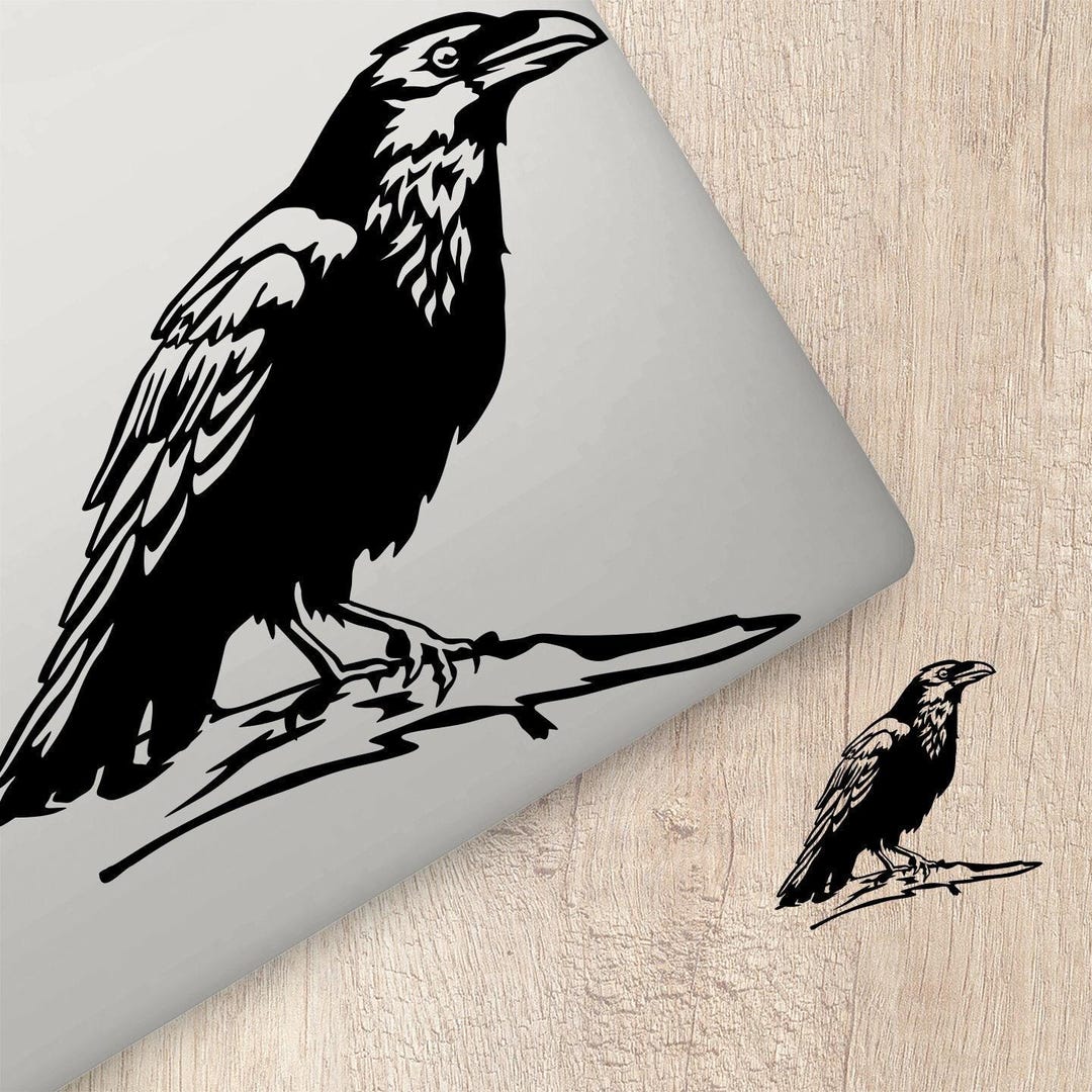 Crow Sticker | Pagan Stickers for Cars | Black Crow | Quoth the Raven ...