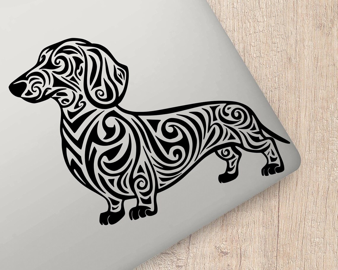 Dachshund Sticker | Pagan Car Bumper Stickers | Tribal Dachshund ...