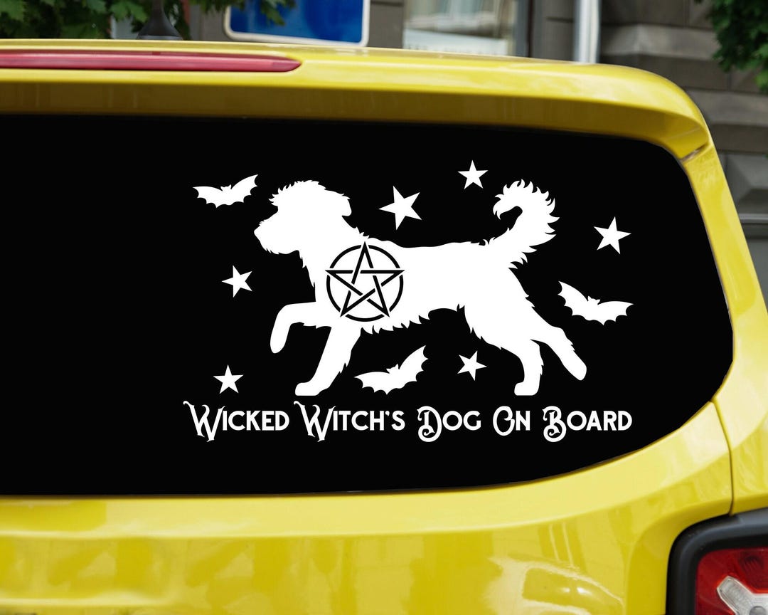 Labradoodle Sticker | Pagan Car Bumper Stickers | Wicked Witchs Dog on ...