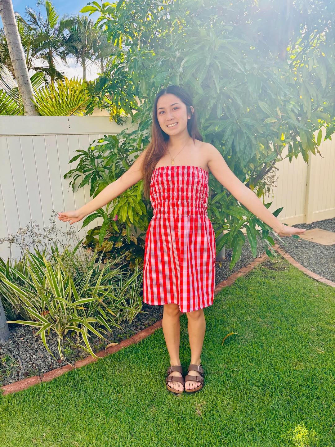 Palaka Baby Doll Strapless Dress. Aloha in Our Hearts Dress. S, M, or L ...