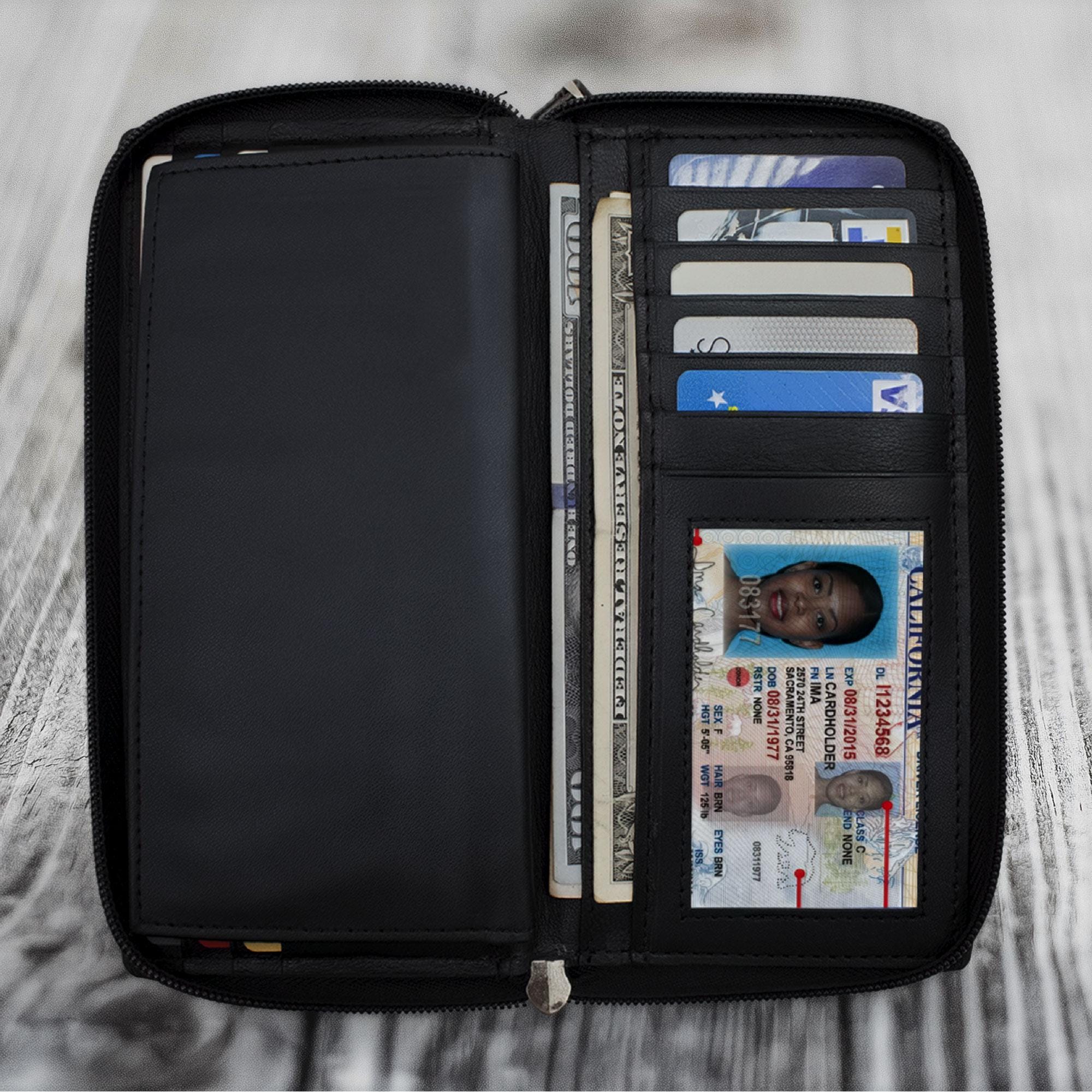 Personalized Vintage Leather Checkbook Secretary Wallet Organizer ...