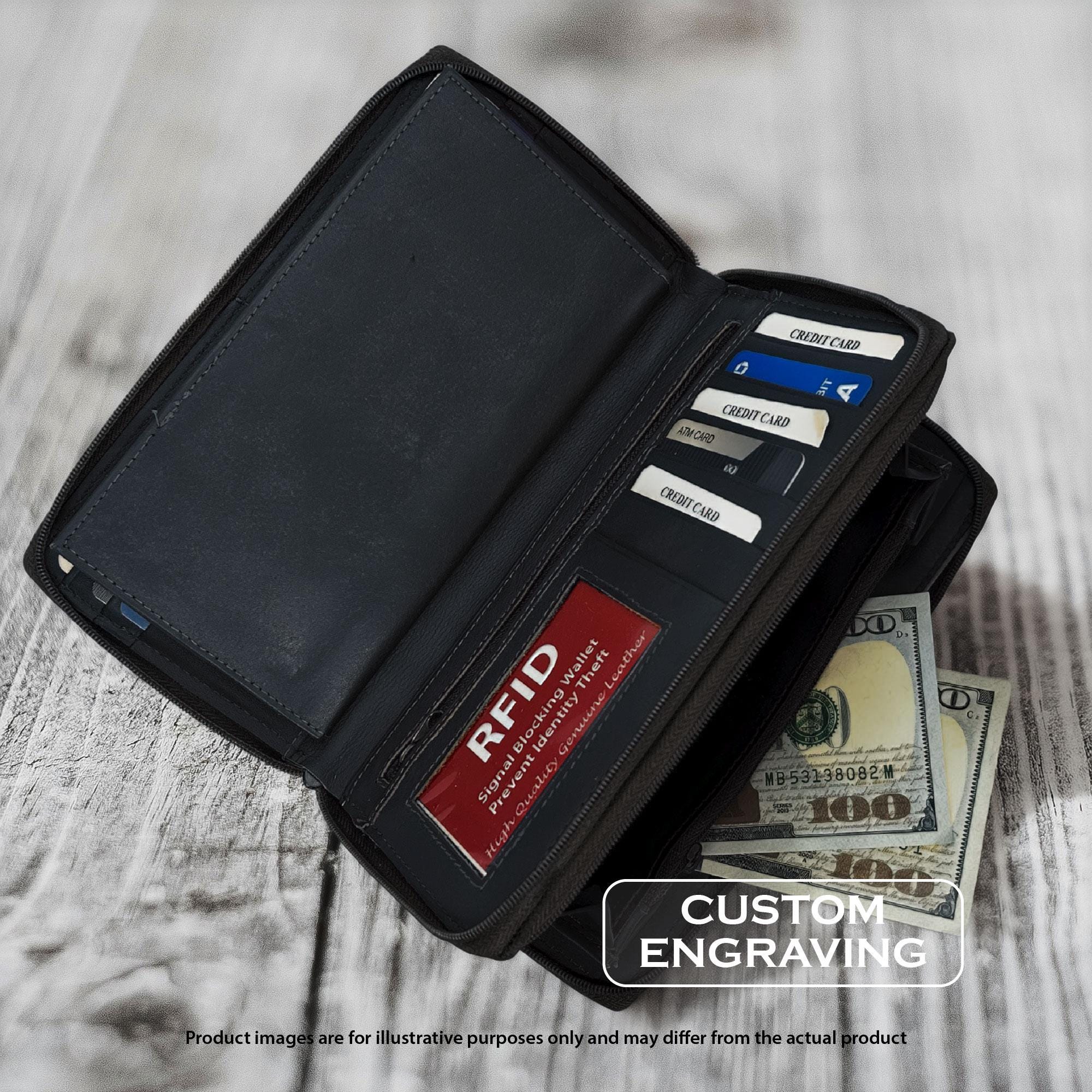Personalized Vintage Leather Checkbook Secretary Wallet Organizer ...
