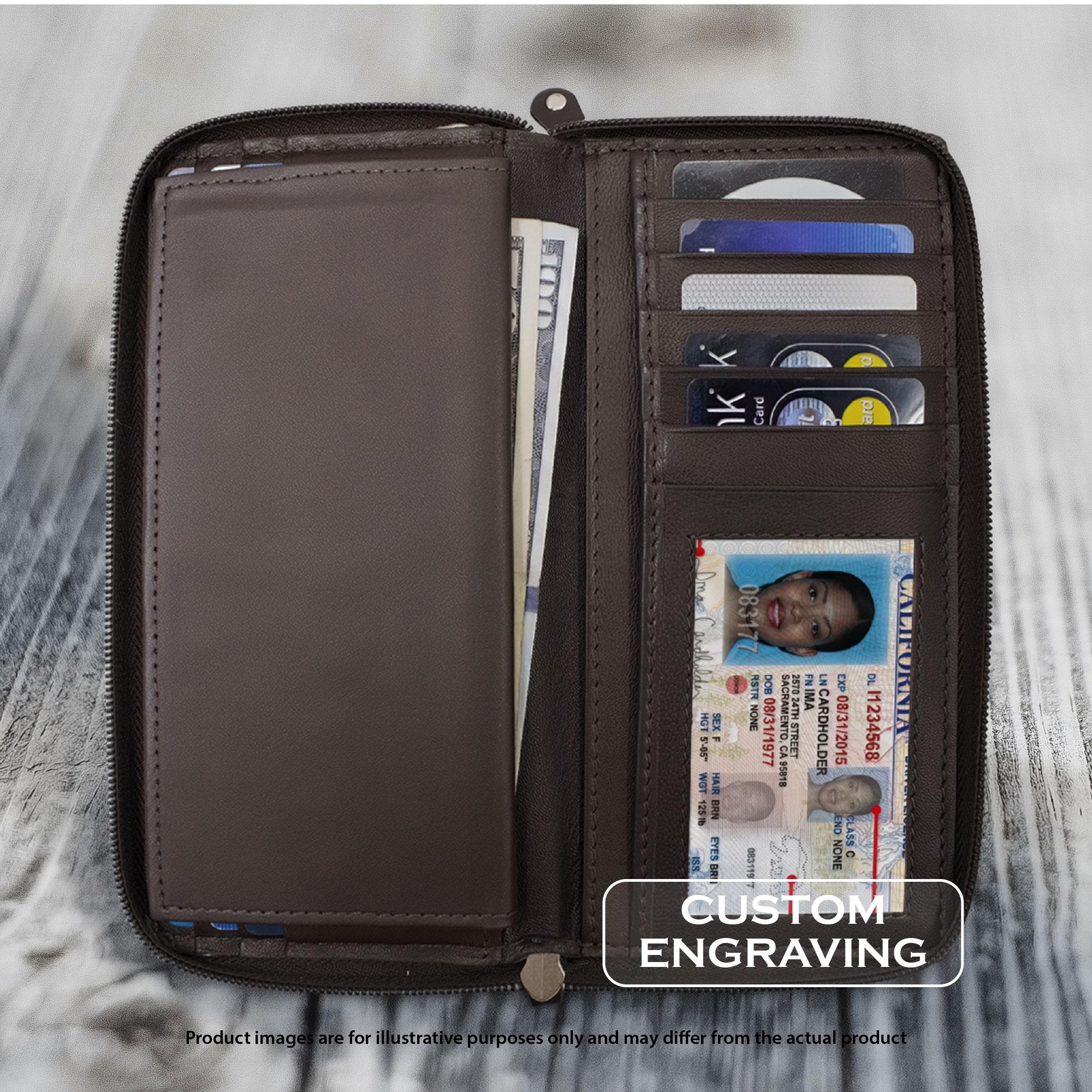 Personalized Vintage Leather Checkbook Secretary Wallet Organizer ...