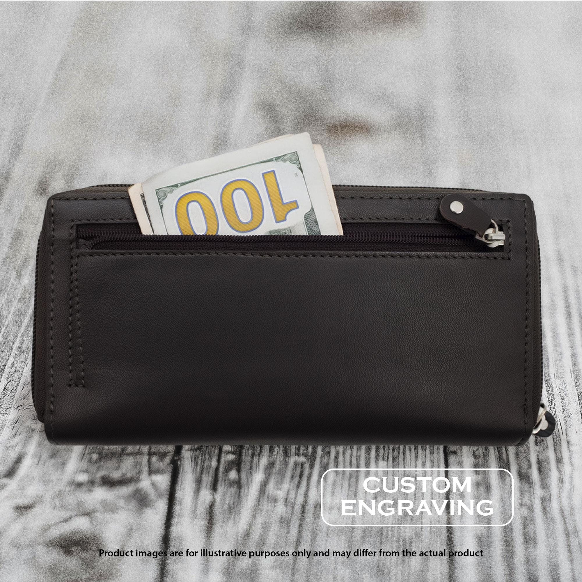 Personalized Vintage Leather Checkbook Secretary Wallet Organizer ...
