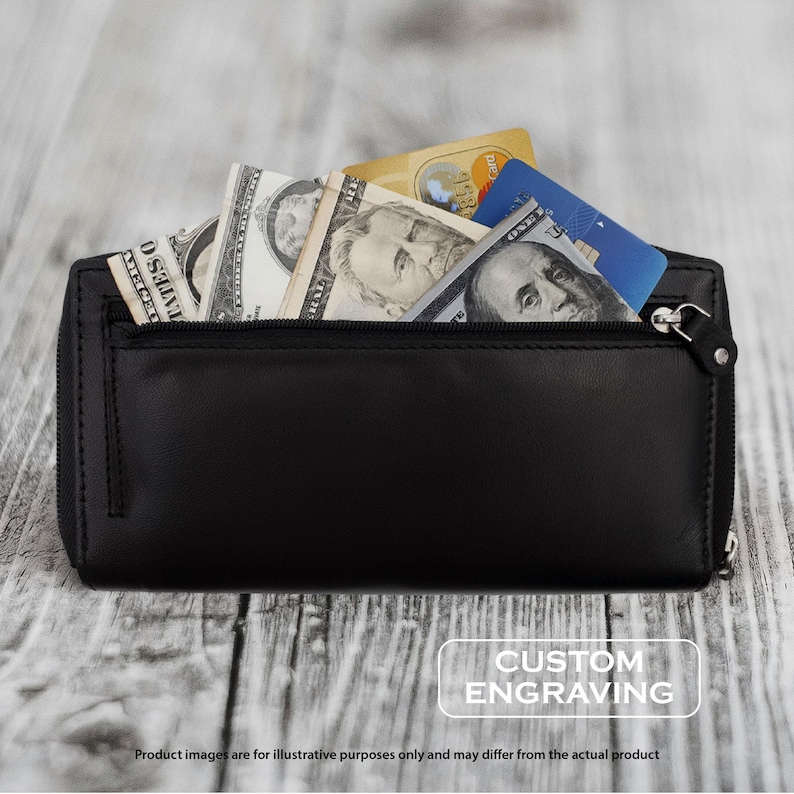 Personalized Vintage Leather Checkbook Secretary Wallet Organizer ...