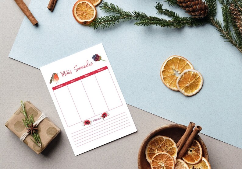 Spanish Weekly Planner Printable Planner Weekly Planner Undated Planner ...