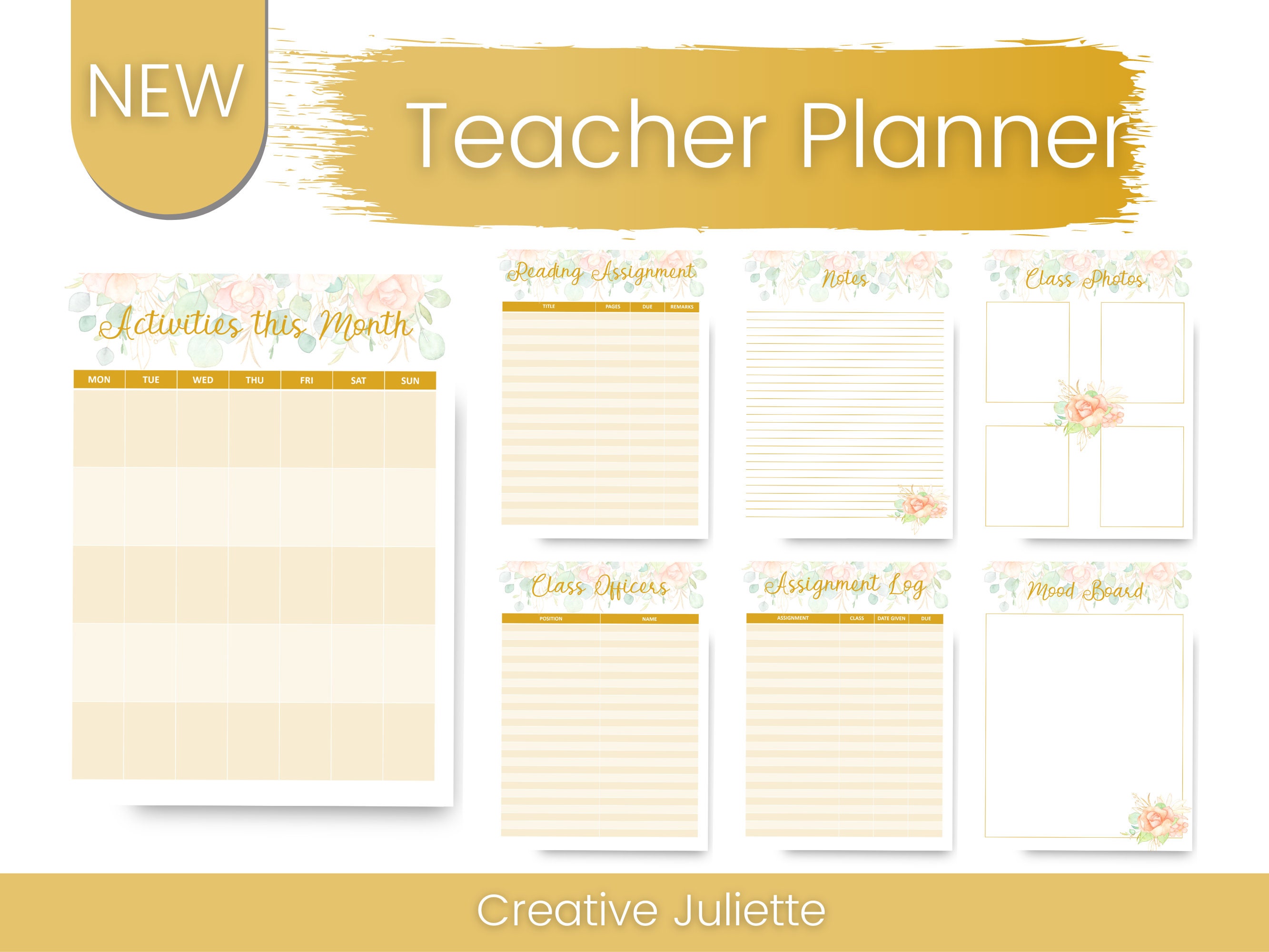 Teacher Planner | Lesson Planner Printable | Academic Planner ...