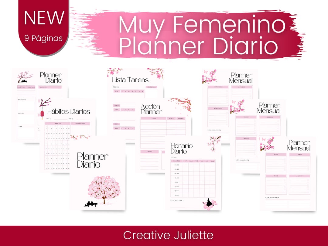 Spanish Daily Planner | Printable Planner | Weekly Planner | Undated ...