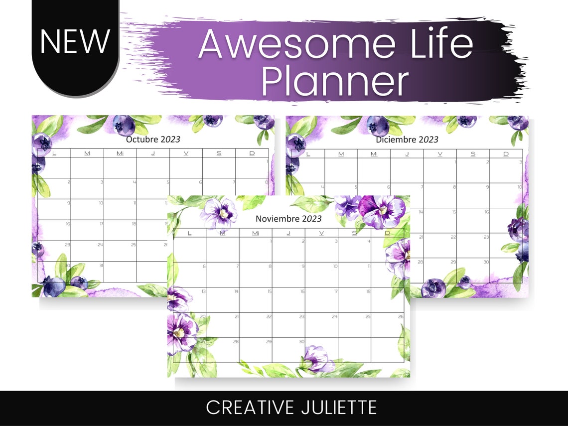 Calendar 2023 Spanish Printable Monthly Spanish Calendar 2023 Spanish ...