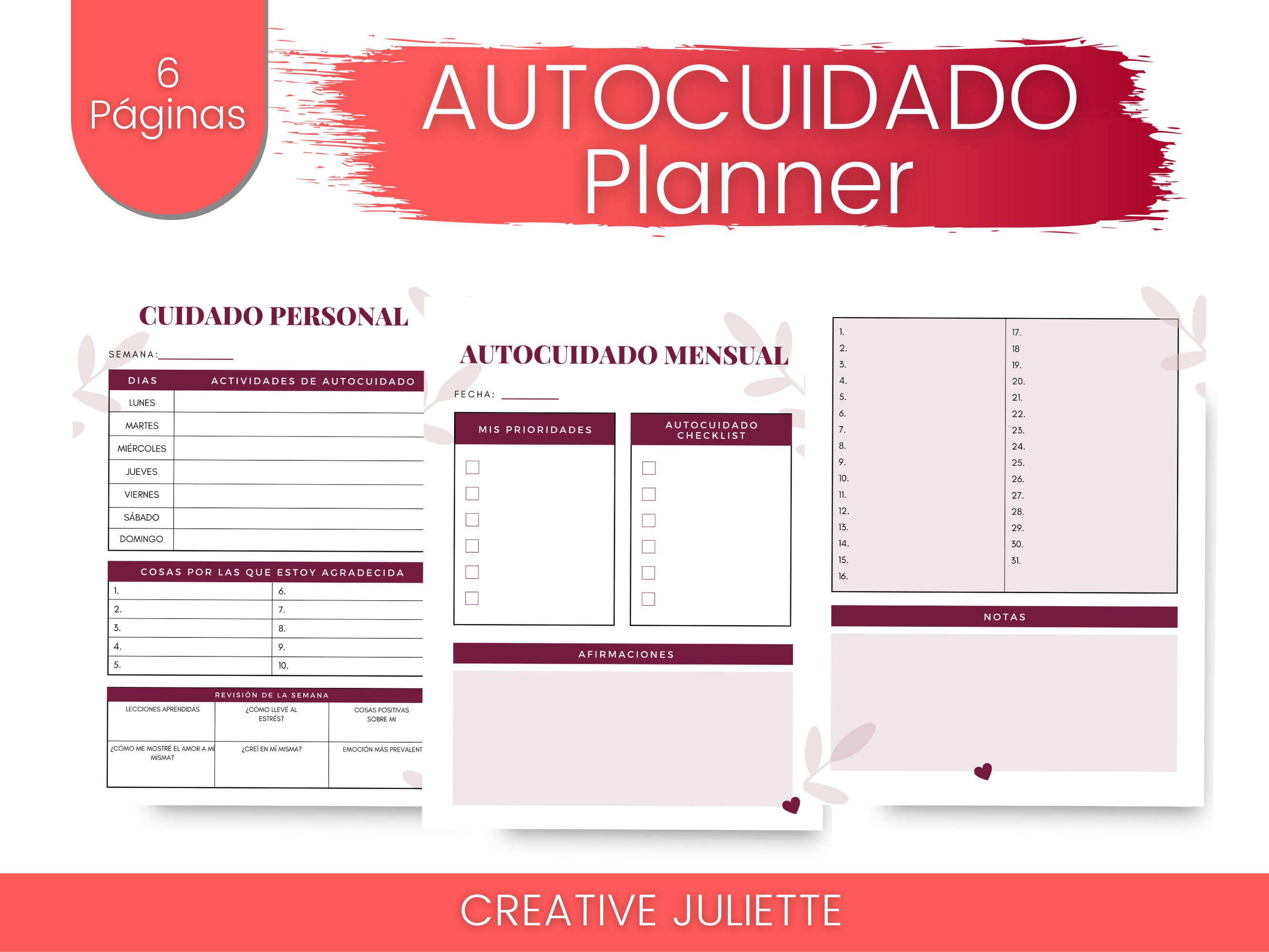 Printable Personal Care Planner Self-care Planner Self Care Planner in ...