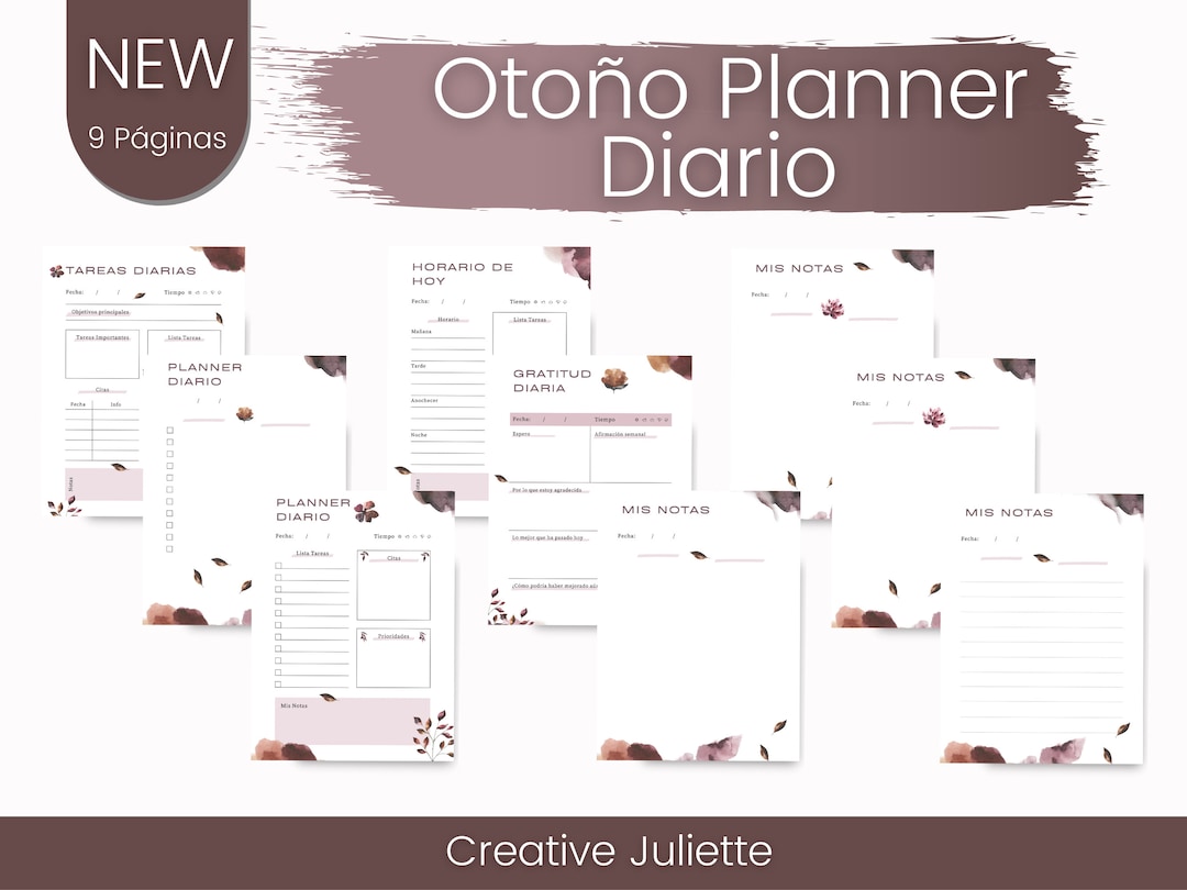 Spanish Daily Planner Printable Planner Weekly Planner Undated Planner ...