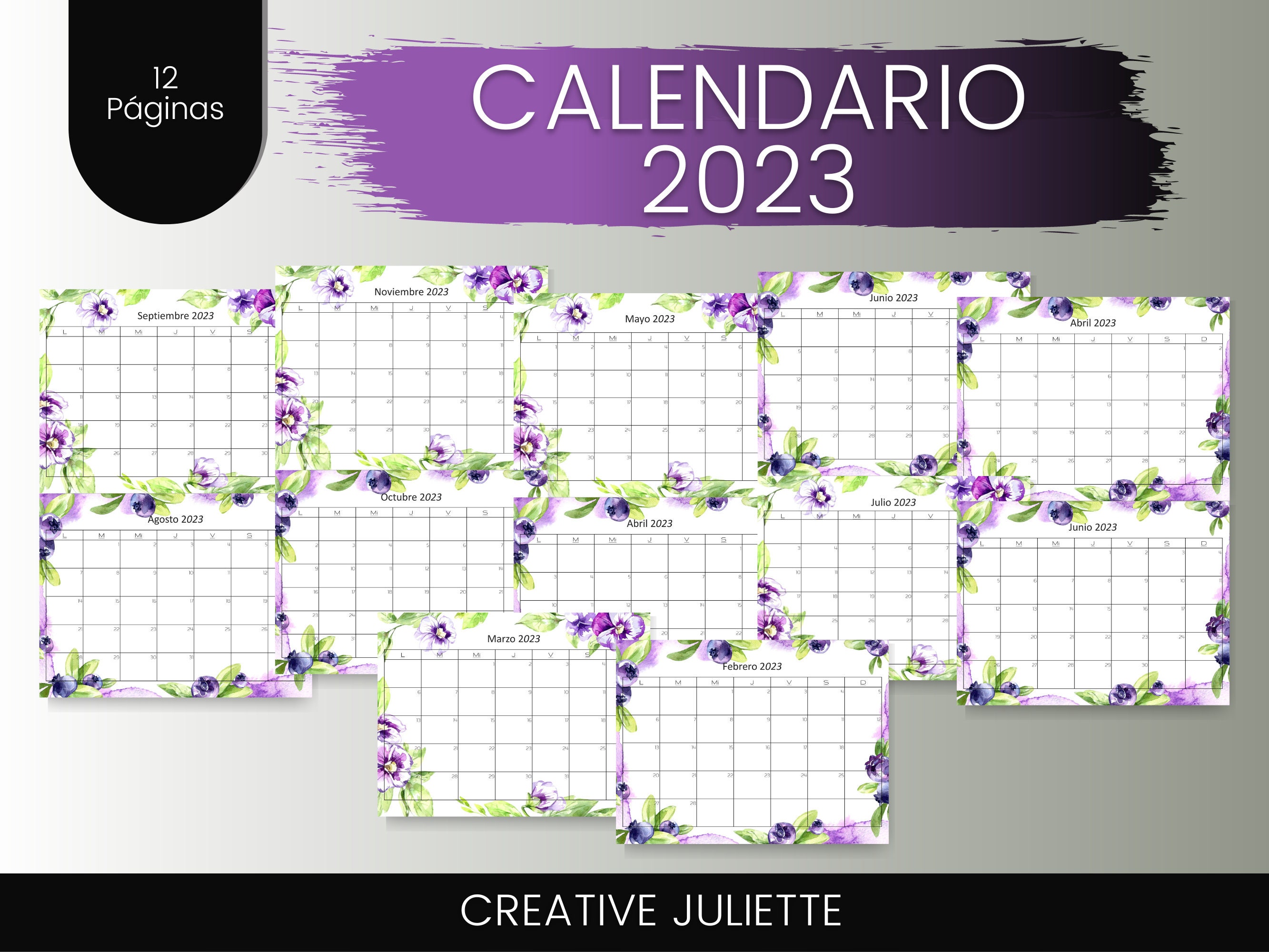 Calendar 2023 Spanish Printable Monthly Spanish Calendar 2023 Spanish ...