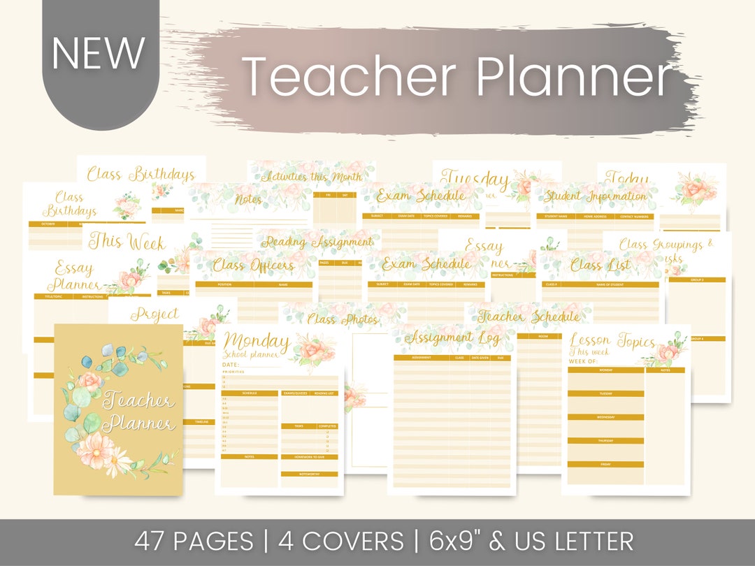 Teacher Planner | Lesson Planner Printable | Academic Planner ...